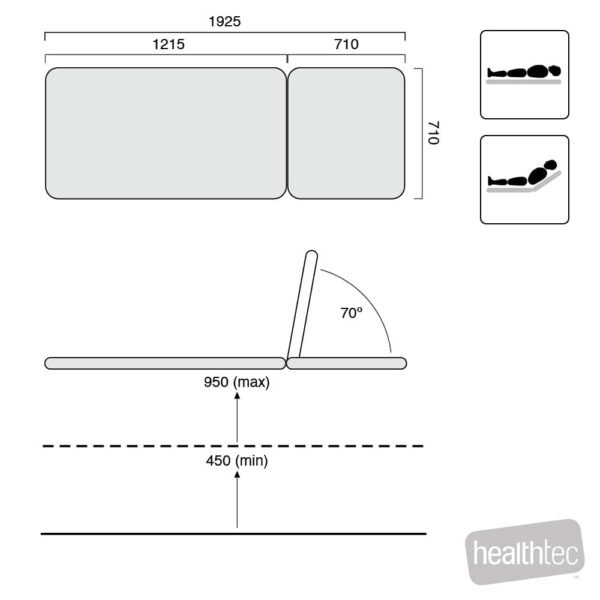 Healthtec LynX GP Examination Table – Two Section - Australian ...