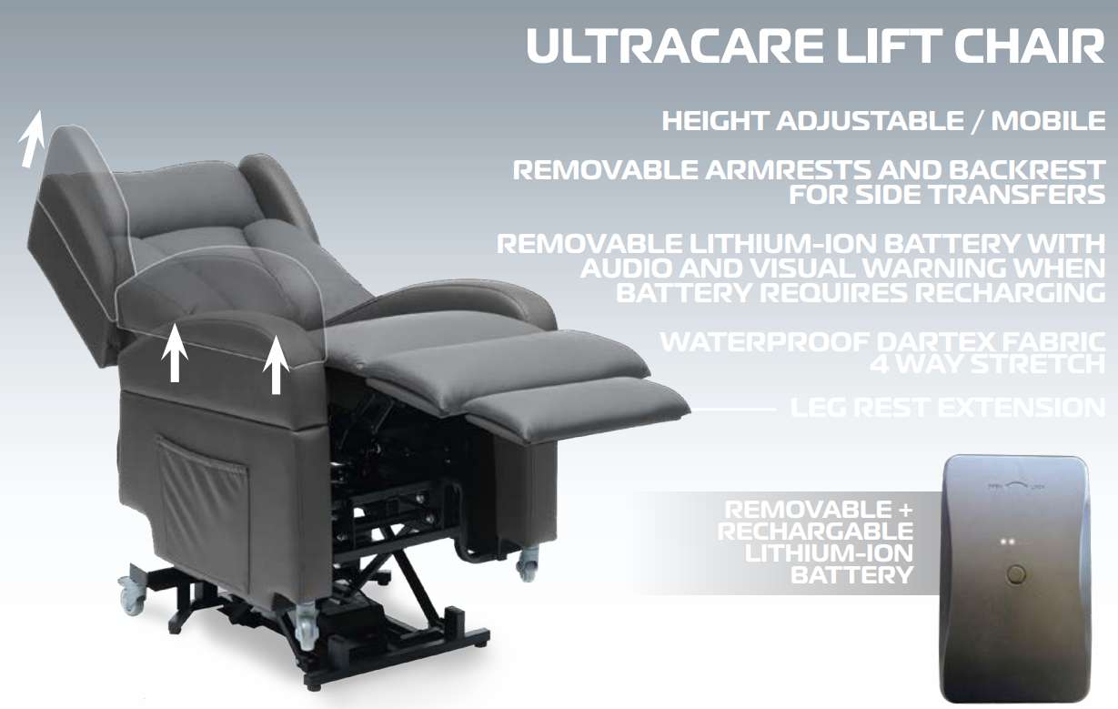 Ultracare Mobile Height Adjustable Lift Chair - Australian ...